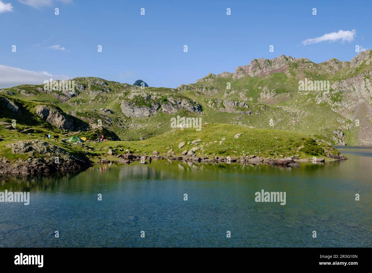 camp on Lac Bersau, Ayous lakes tour, Pyrenees National Park, Pyrenees ...