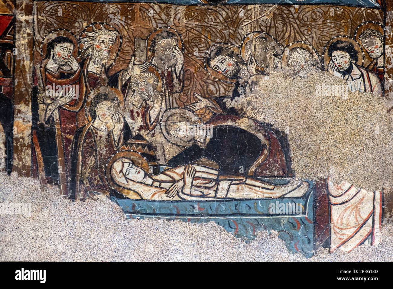 Dormition of the Virgin surrounded by the Apostles, altar frontal of ...