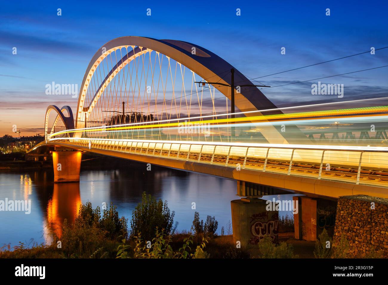 Beatus Rhenanus bridge for tramway over river Rhine between Kehl and ...