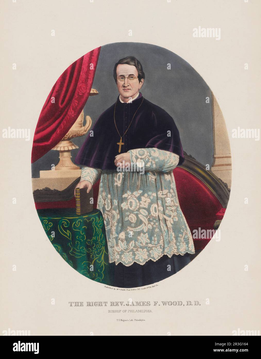 Three-quarter-length portrait of Bishop James F. Wood attired in his ...