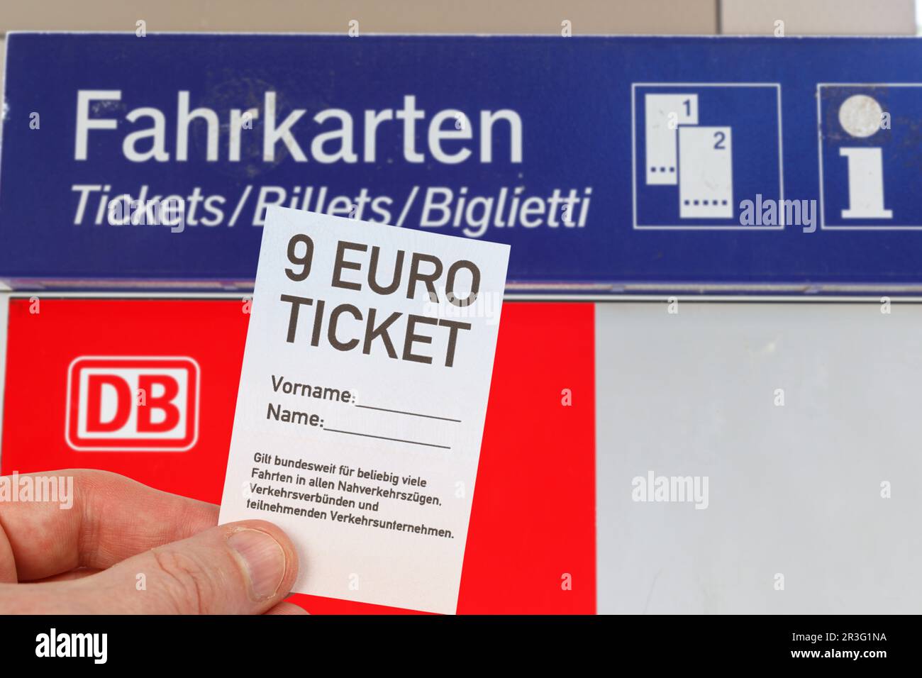 9 euro ticket 9 euro ticket with tickets machine photo montage in ...