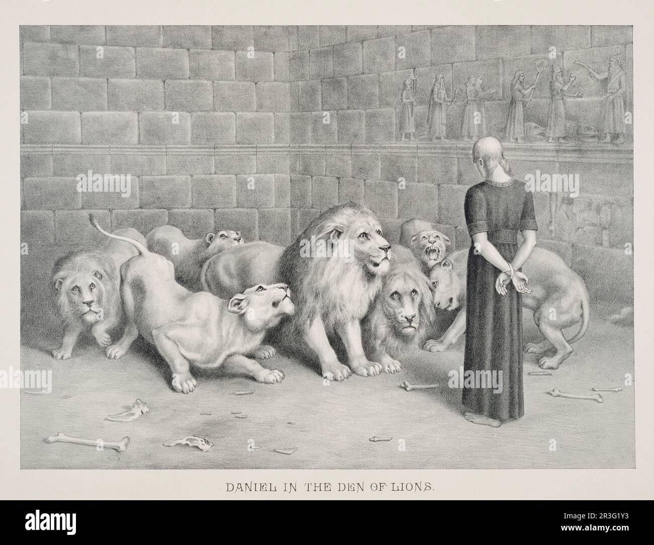 Daniel in the Den of Lions Stock Photo - Alamy