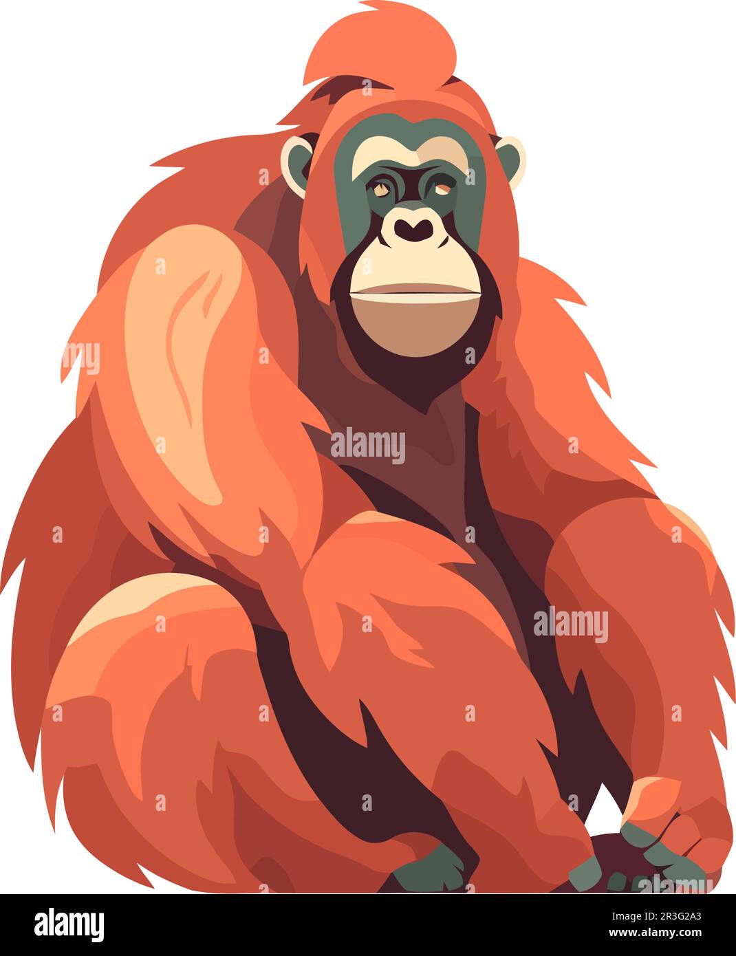 orangutan primate mascot sitting Stock Vector Image & Art - Alamy