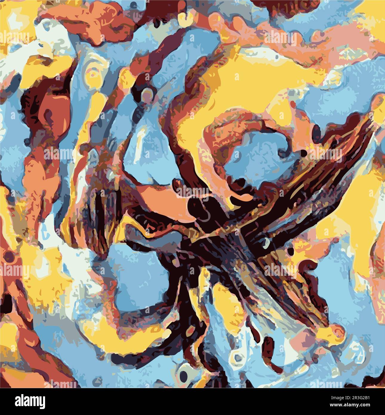 Vector Illustration Abstract Network Design Intricate Splash Multiple ...