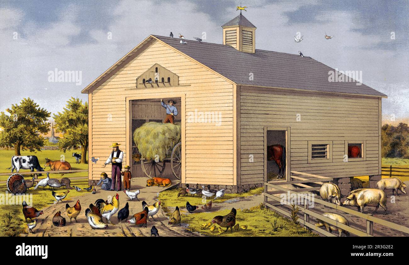 Prang's aids for object teaching, the farm yard Stock Photo - Alamy