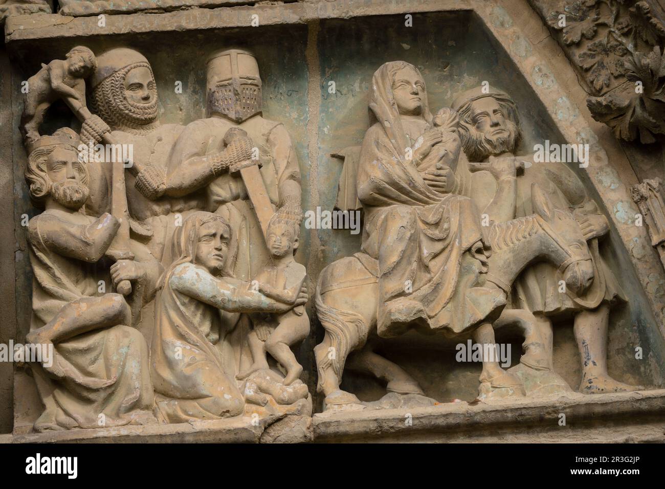 portada labrada,iglesia de Santa Maria, siglo XIII,Olite,comunidad ...