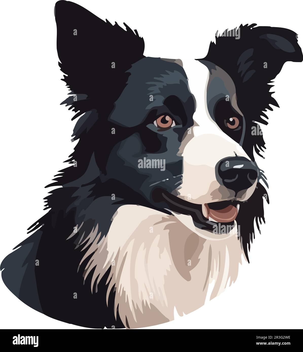 Portrait adorable loyal dog Stock Vector Images - Alamy