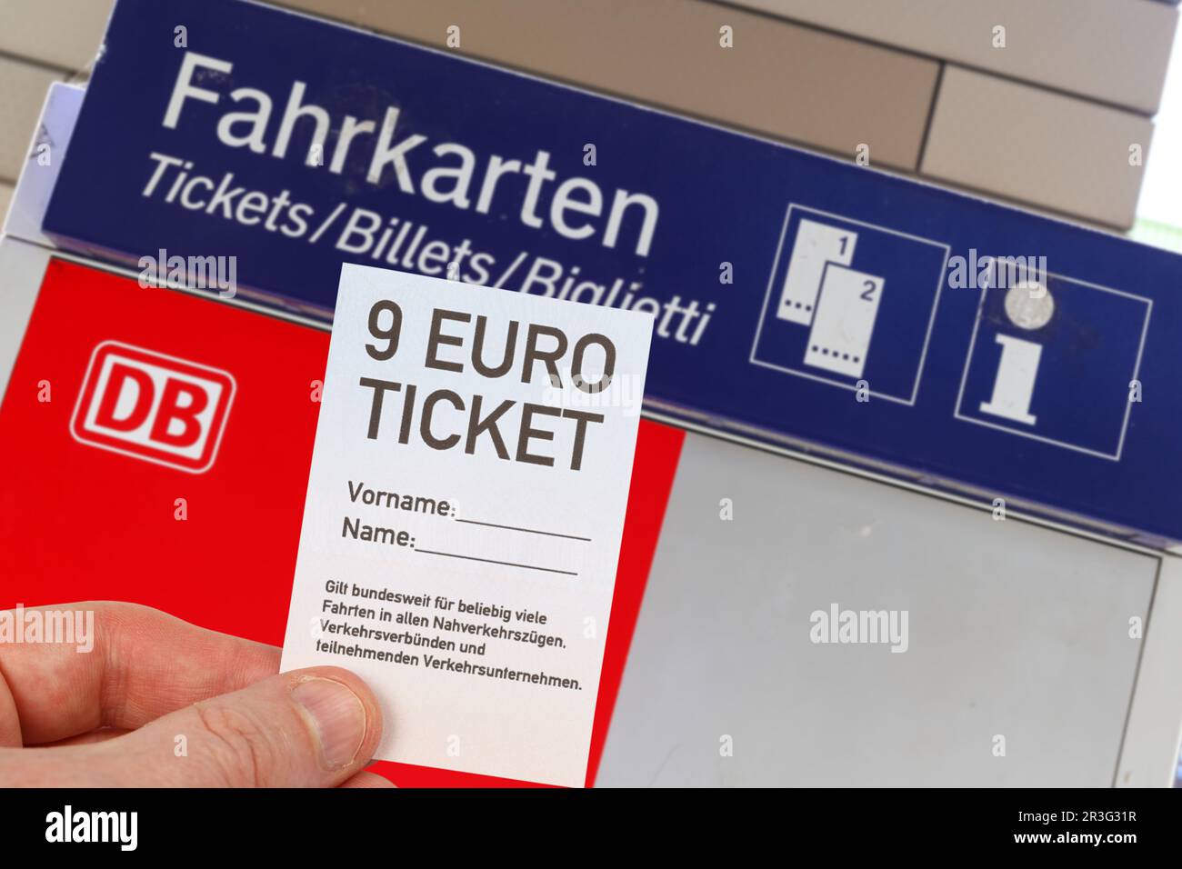 9 euro ticket 9 euro ticket with tickets machine photo montage in ...