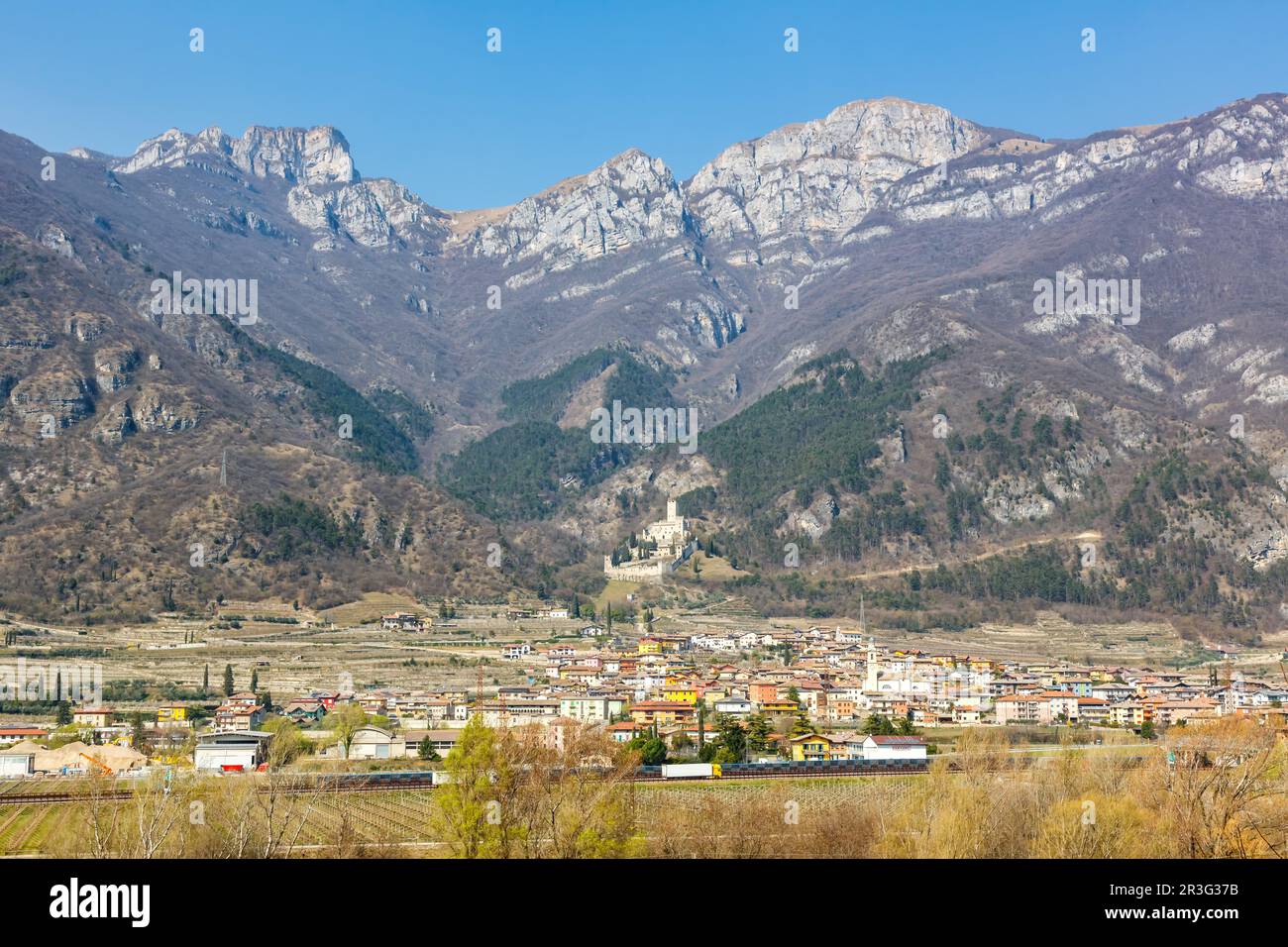 Castello di Avio castle landscape in Trento Alps mountains mountains in ...