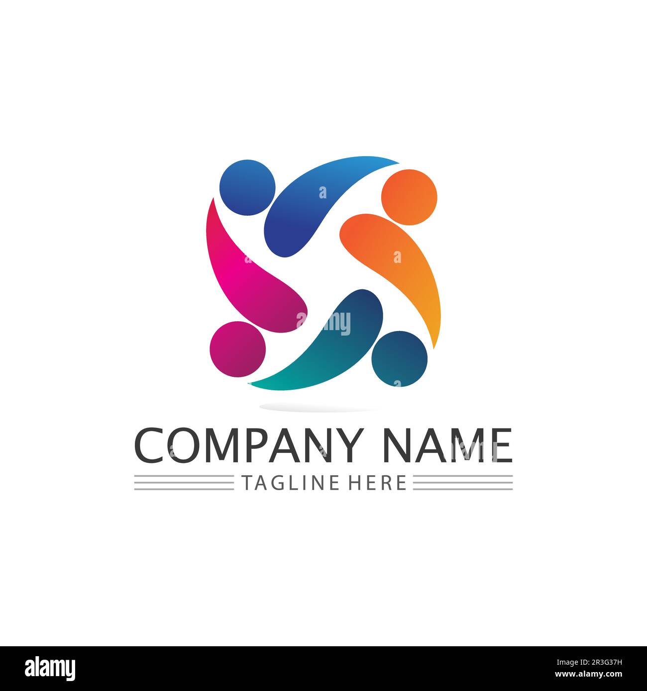 succes people logo team work brand and business logo, vector community ...