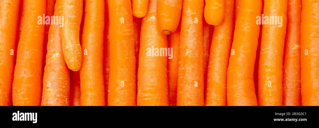 Carrots carrot vegetable background from above panorama Stock Photo - Alamy