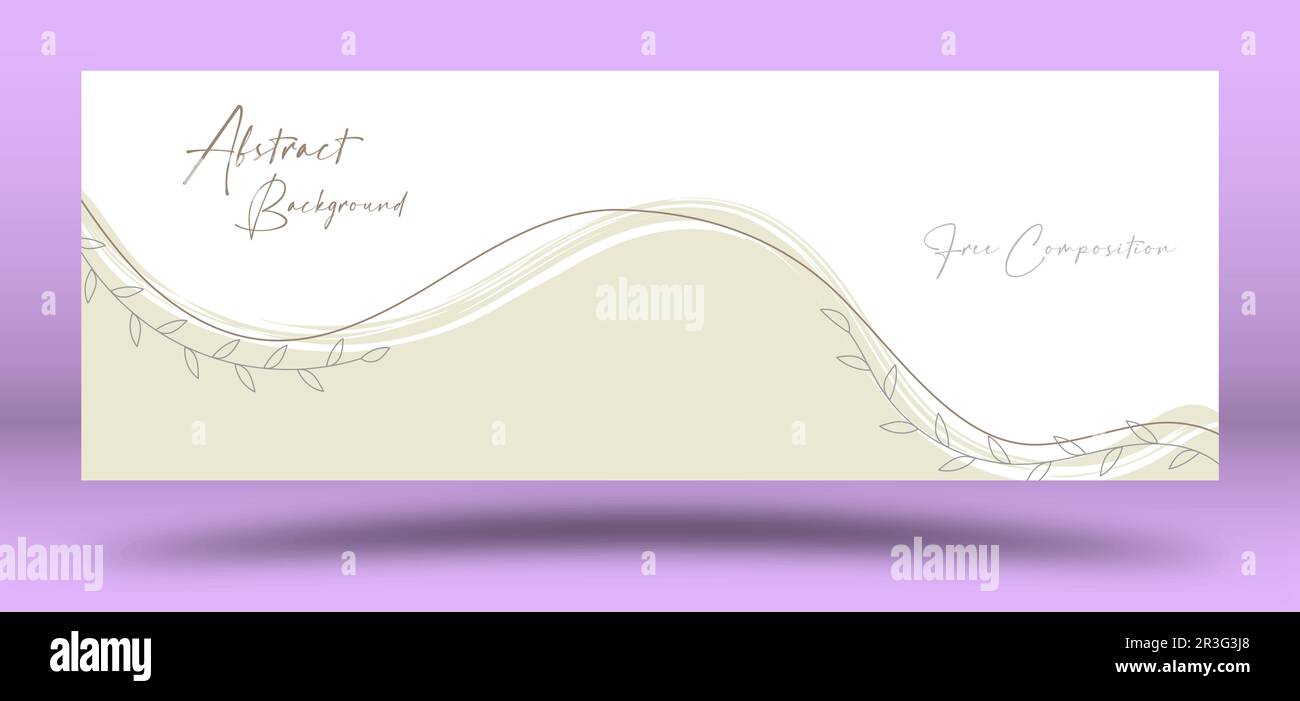 Handmade background layout with arbitrary shapes, plant elements and ...