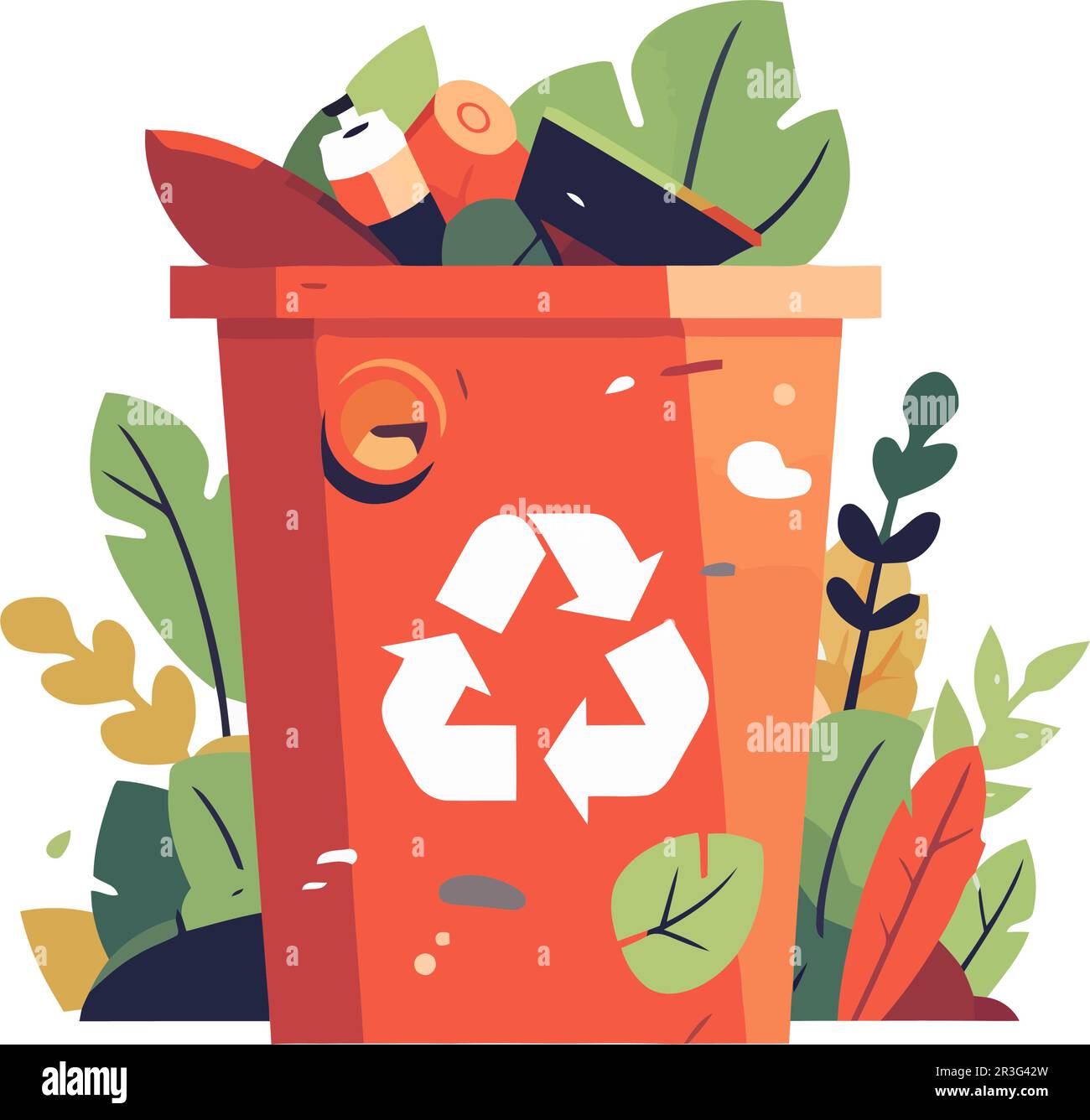 garbage basket symbol environmental conservation Stock Vector Image ...