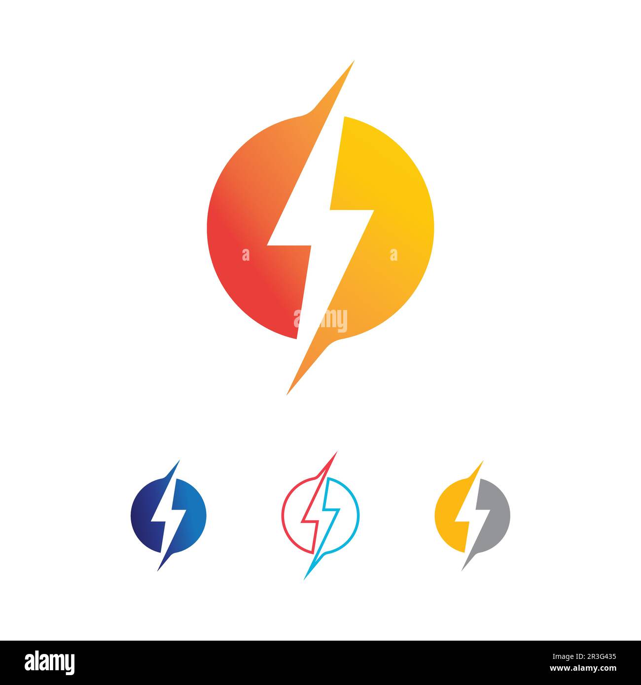the power vector, flash ogo and thunderbolt and icon electricity ...