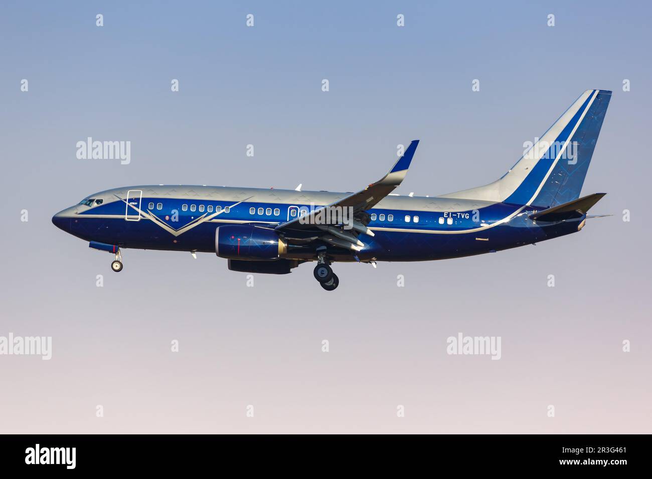 Charter Jets Boeing 737-700 BBJ aircraft Milan Linate airport in Italy ...