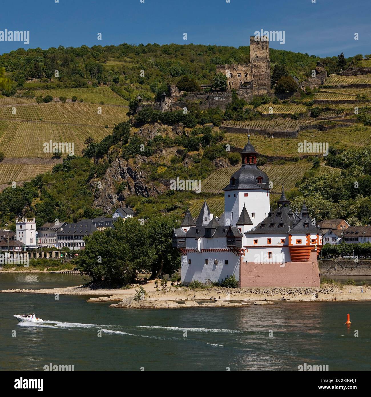 Gutenfels Castle and Pfalzgrafenstein Castle, Upper Middle Rhine Valley ...