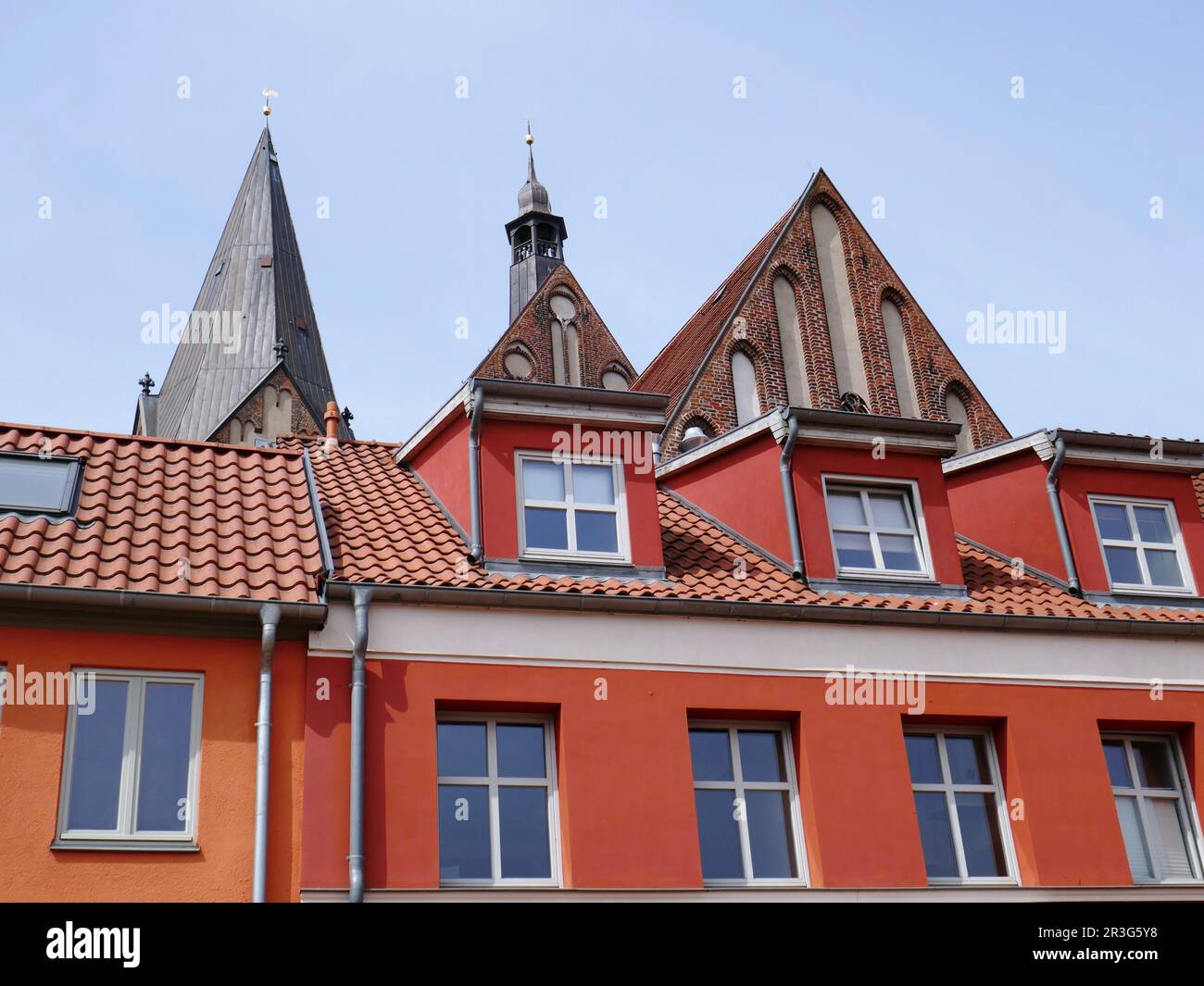 Old town architecture in Barth, Mecklenburg Western Pomerania Stock ...
