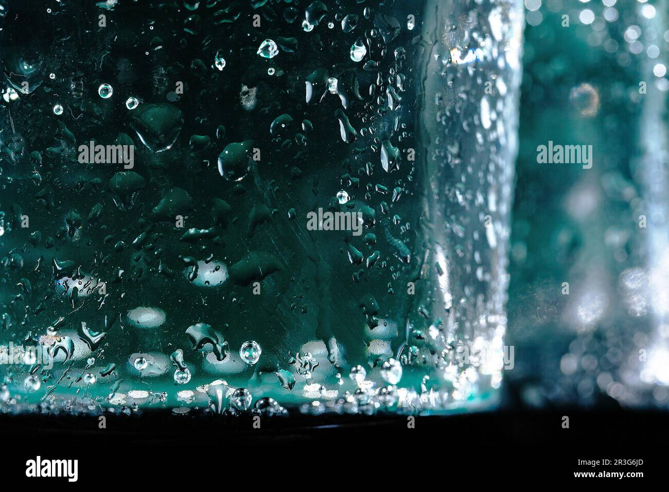 Close up of a sparkling water bottle with condensation on it Stock ...