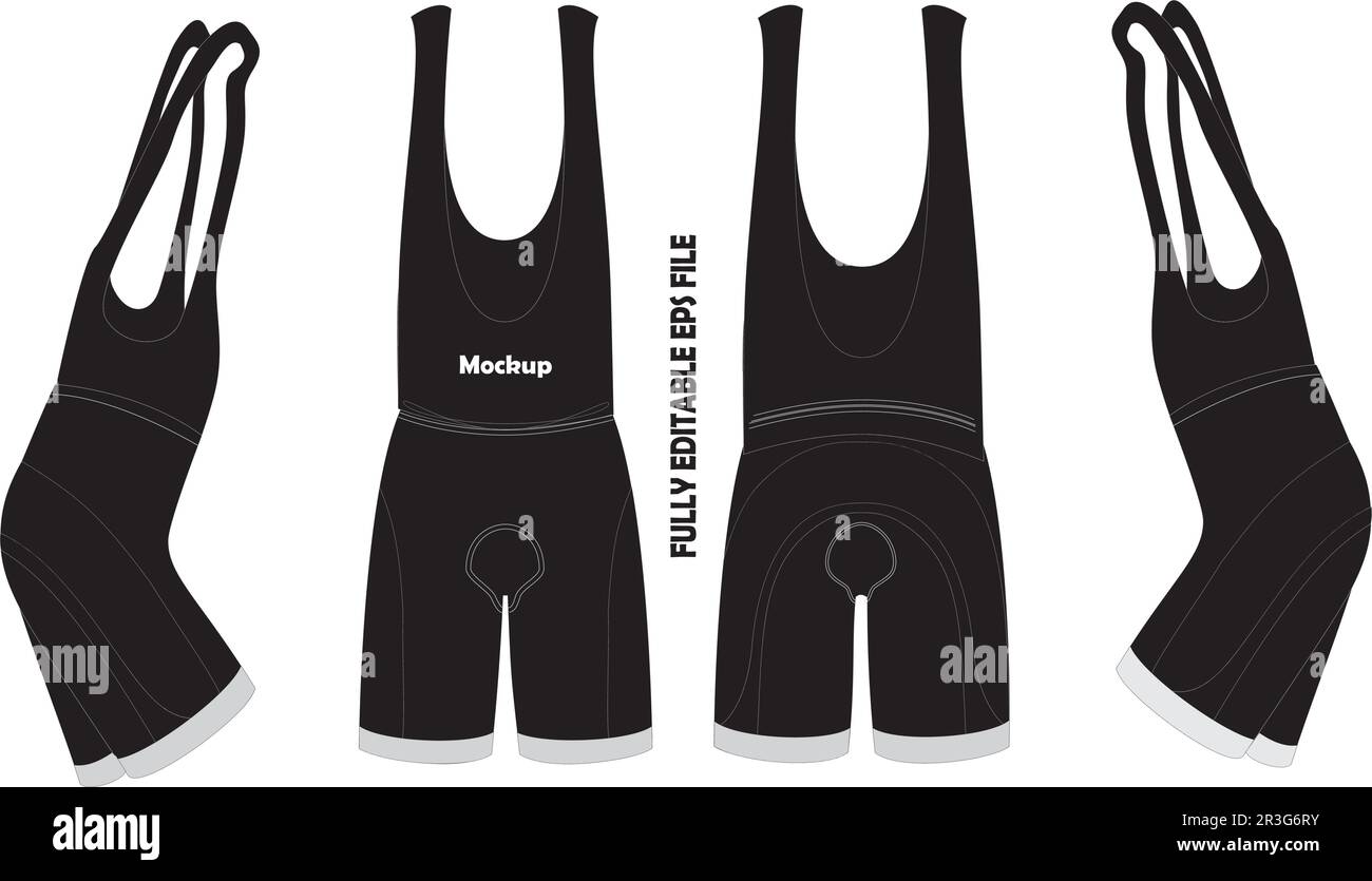 Sublimated Cycling Bib Shorts Mock up Stock Vector Image & Art - Alamy