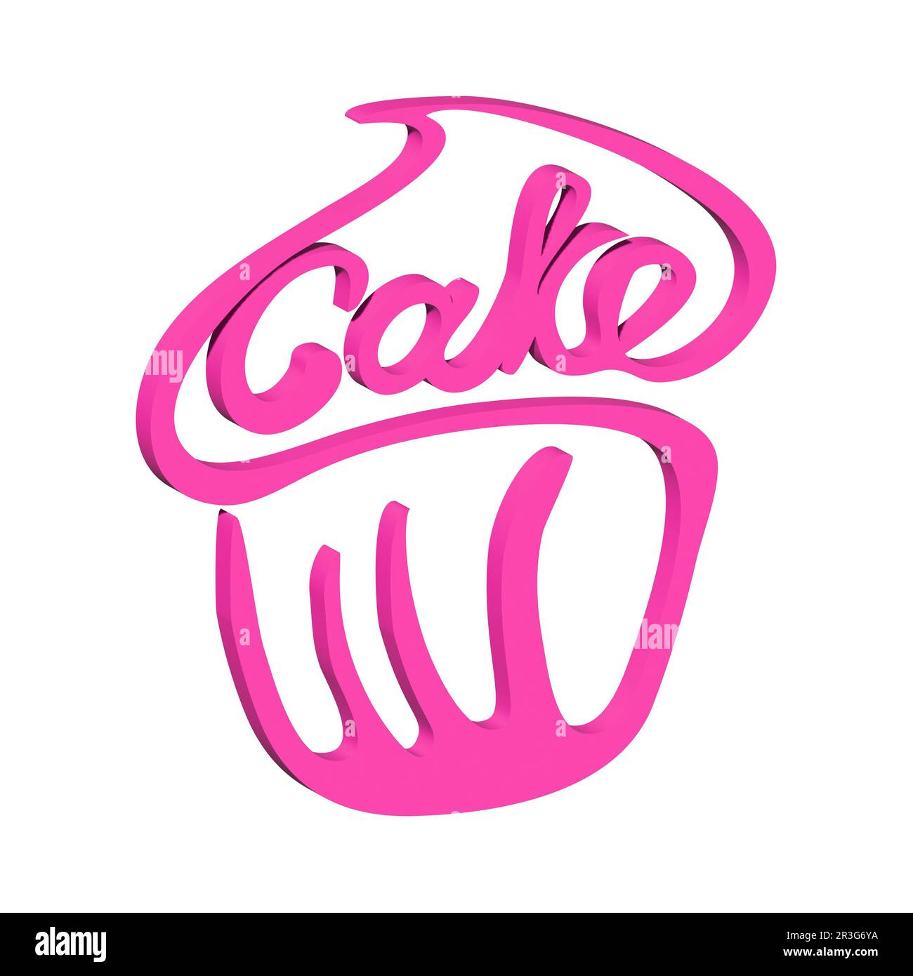 Text CAKE stylized as a birthday cake. Stylish design for a brand ...