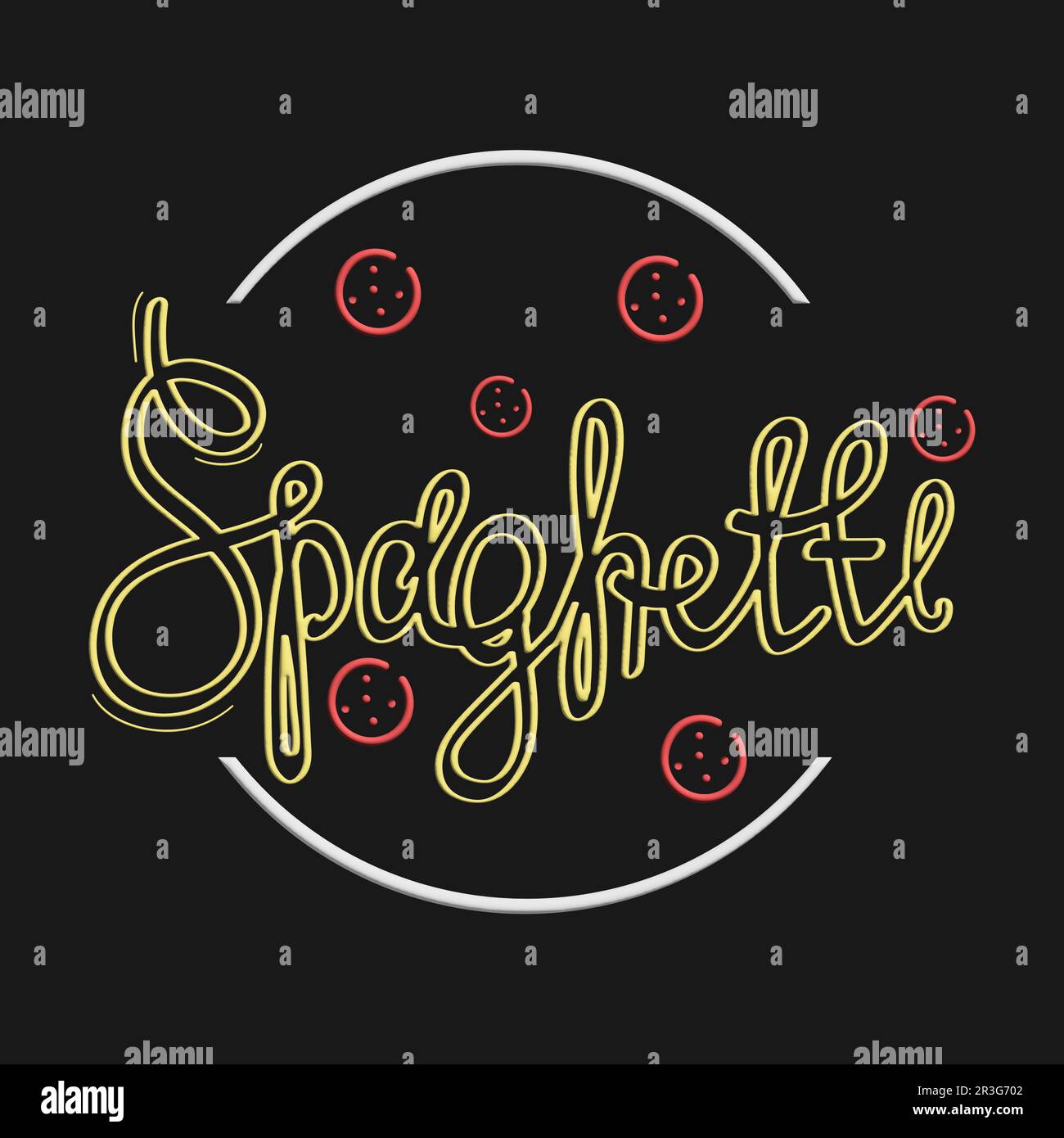 Text stylized written spaghetti. Stylish design for a brand, label or ...
