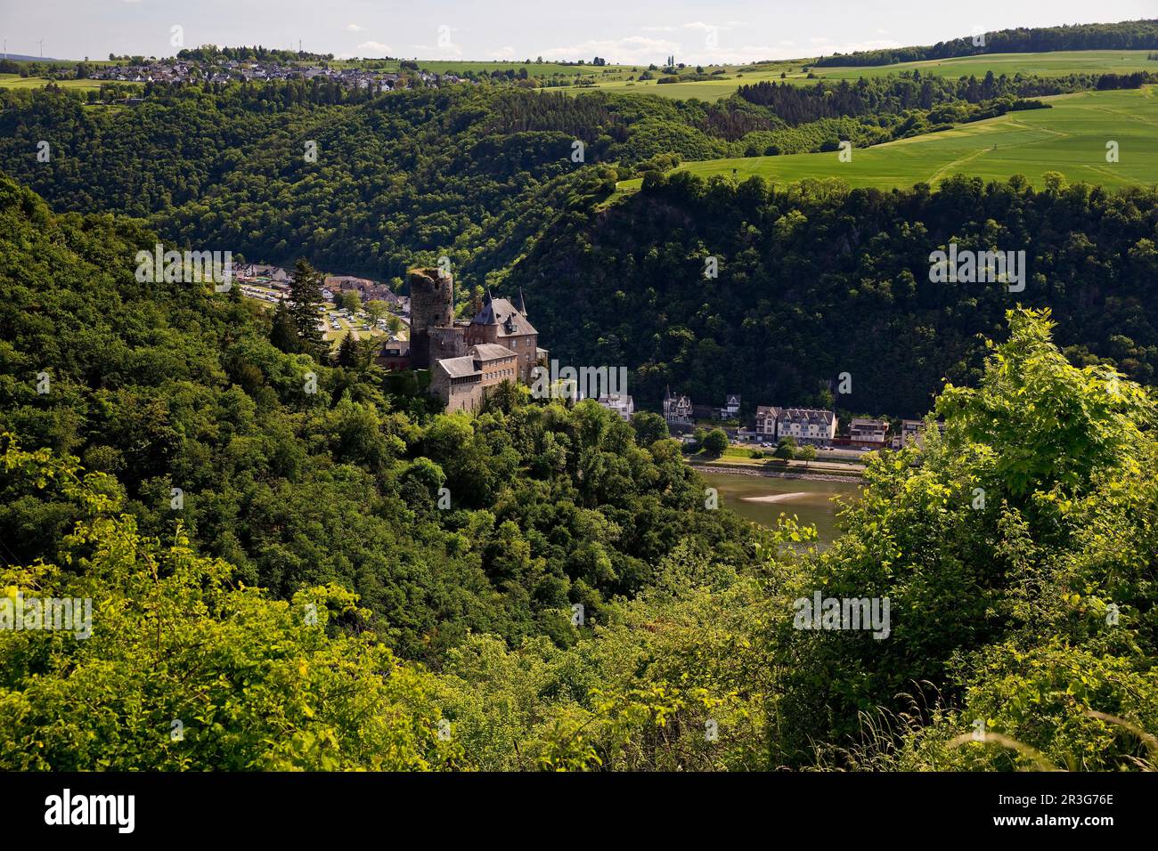 Rhine Valley with Katz Castle, Patersberg, UNESCO World Heritage Upper ...