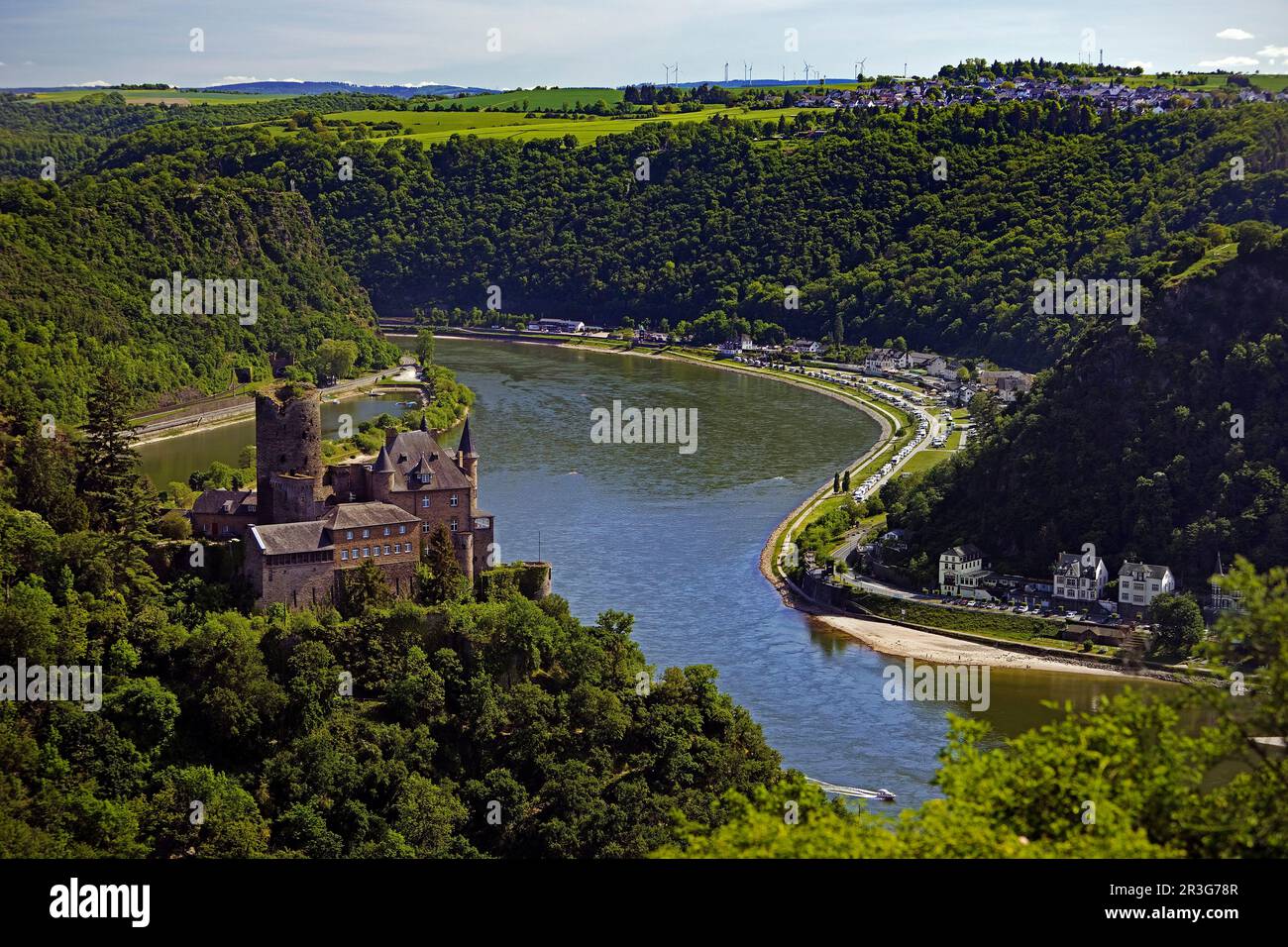Rhine Valley with Katz Castle, Patersberg, UNESCO World Heritage Upper ...