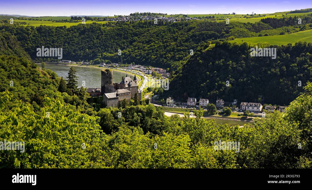 Rhine Valley with Katz Castle, Patersberg, UNESCO World Heritage Upper ...