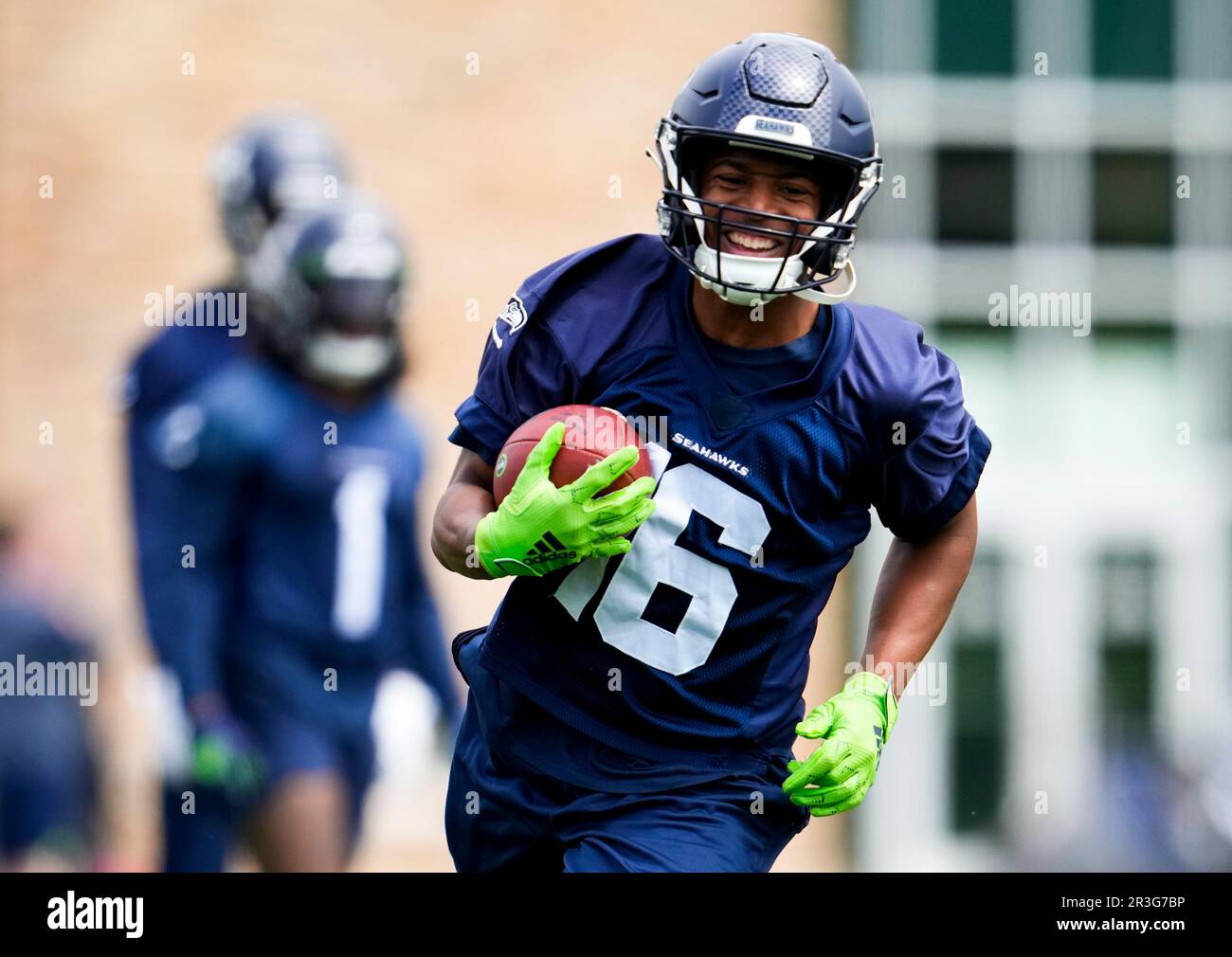Seattle Seahawks wide receiver Tyler Lockett (16) smiles while running ...