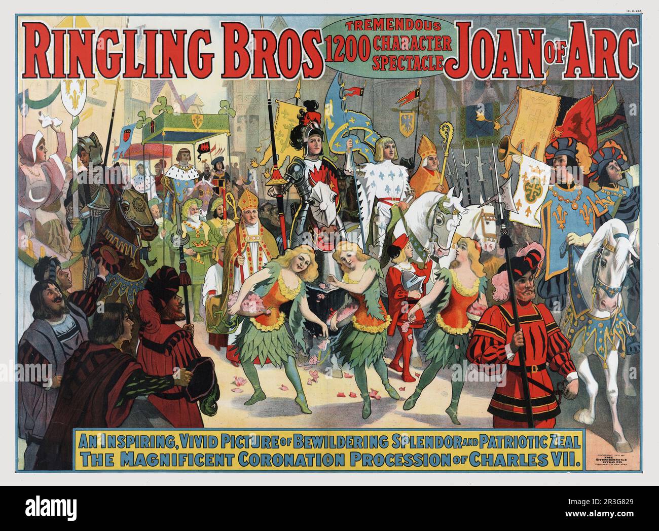 Vintage Ringling Brothers circus poster of a medieval street parade ...