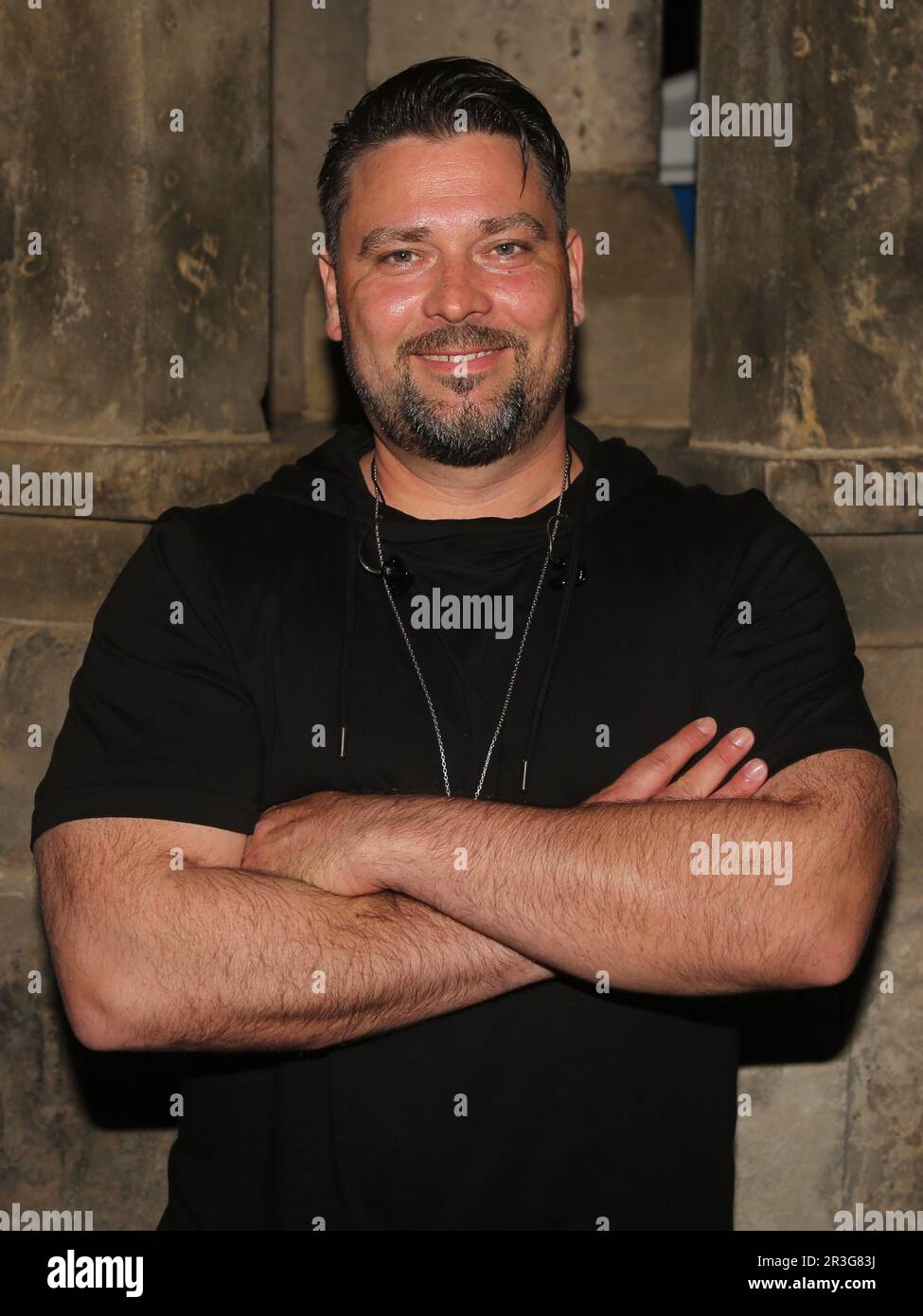 Singer Sebastian HÃ¤mer before the performance at Stadtfest Magdeburg ...