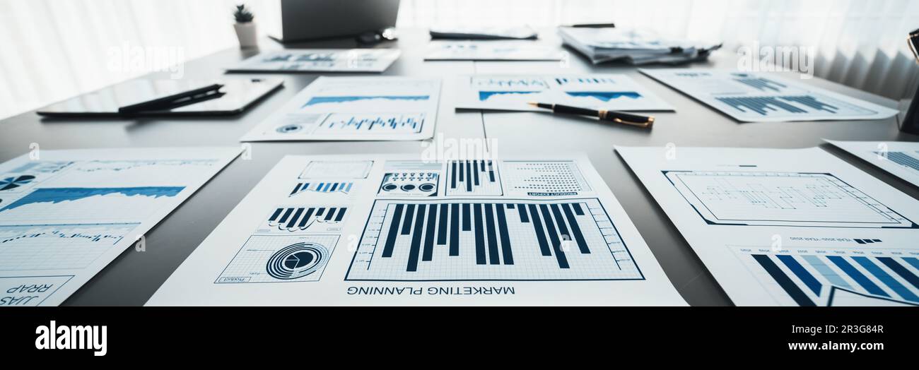 Financial business BI data papers, analyzed chart and graph dashboard ...