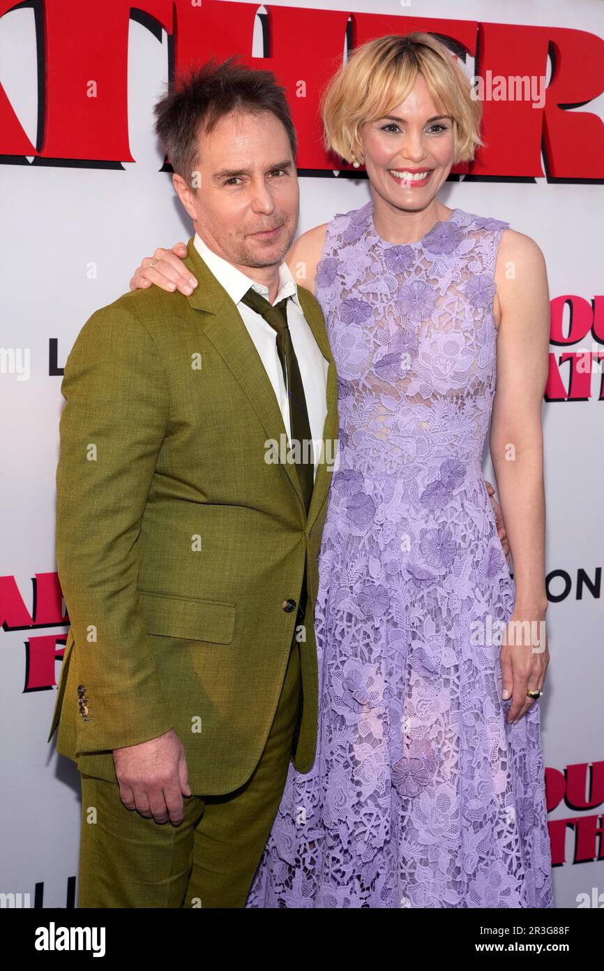 Sam Rockwell and Leslie Bibb attend the "About My Father" premiere at ...