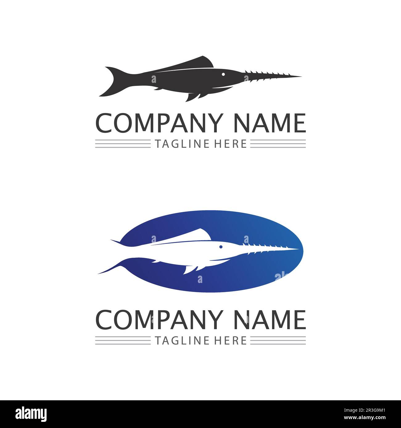 Fish logo and aquatic animal icon template Creative vector symbol Stock ...