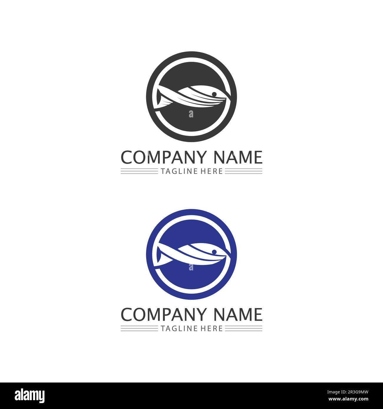Fish logo and aquatic animal icon template Creative vector symbol Stock ...