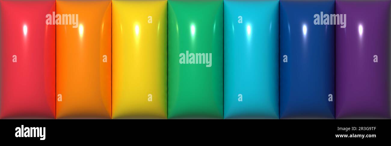 Palette of 7 rainbow colors panoramic background Stock Photo - Alamy