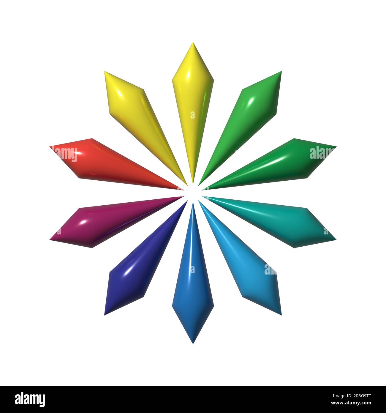 Volumetric rainbow rhombuses all colors of the rainbow Stock Photo - Alamy