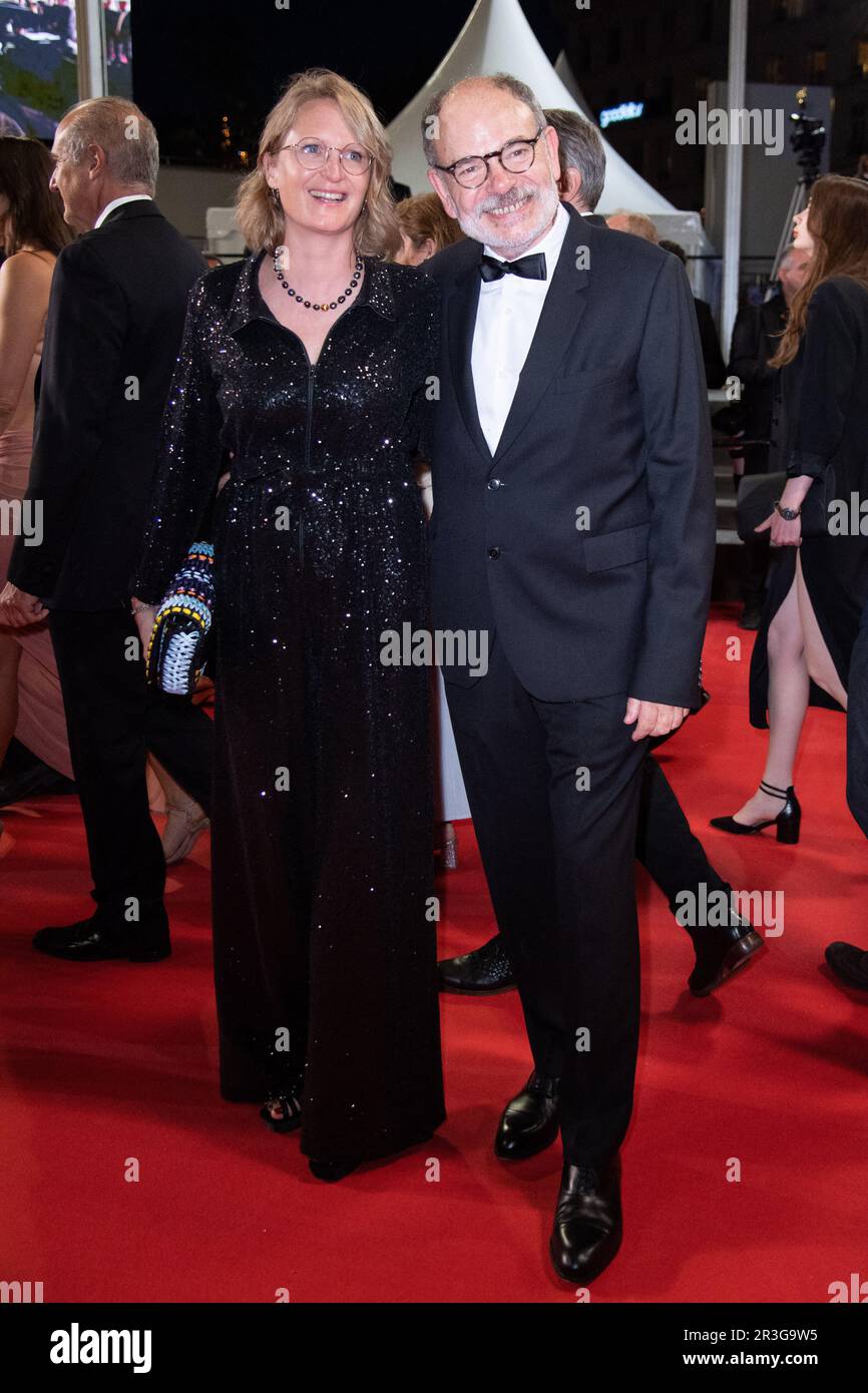 Cannes, France. 23rd May, 2023. Anna Novion and Jean-Pierre Darroussin ...