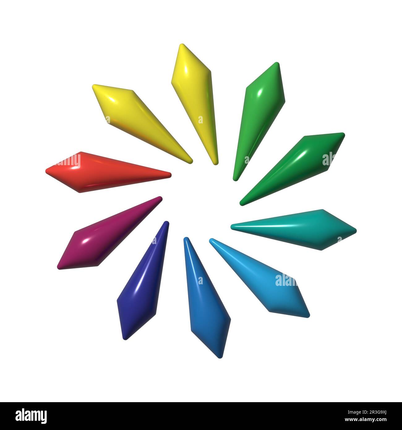 Volumetric rainbow rhombuses all colors of the rainbow Stock Photo - Alamy