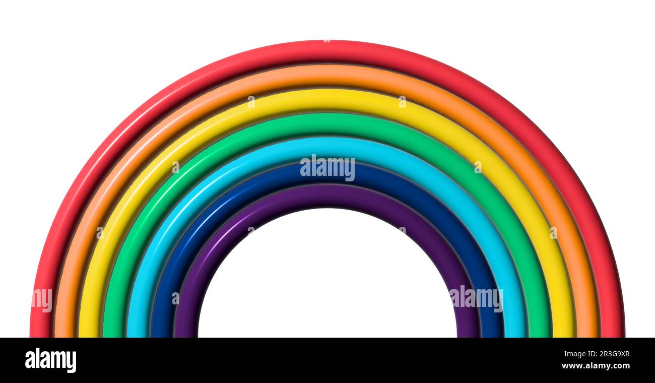 Volumetric rainbow 7 colors on a white background Stock Photo - Alamy