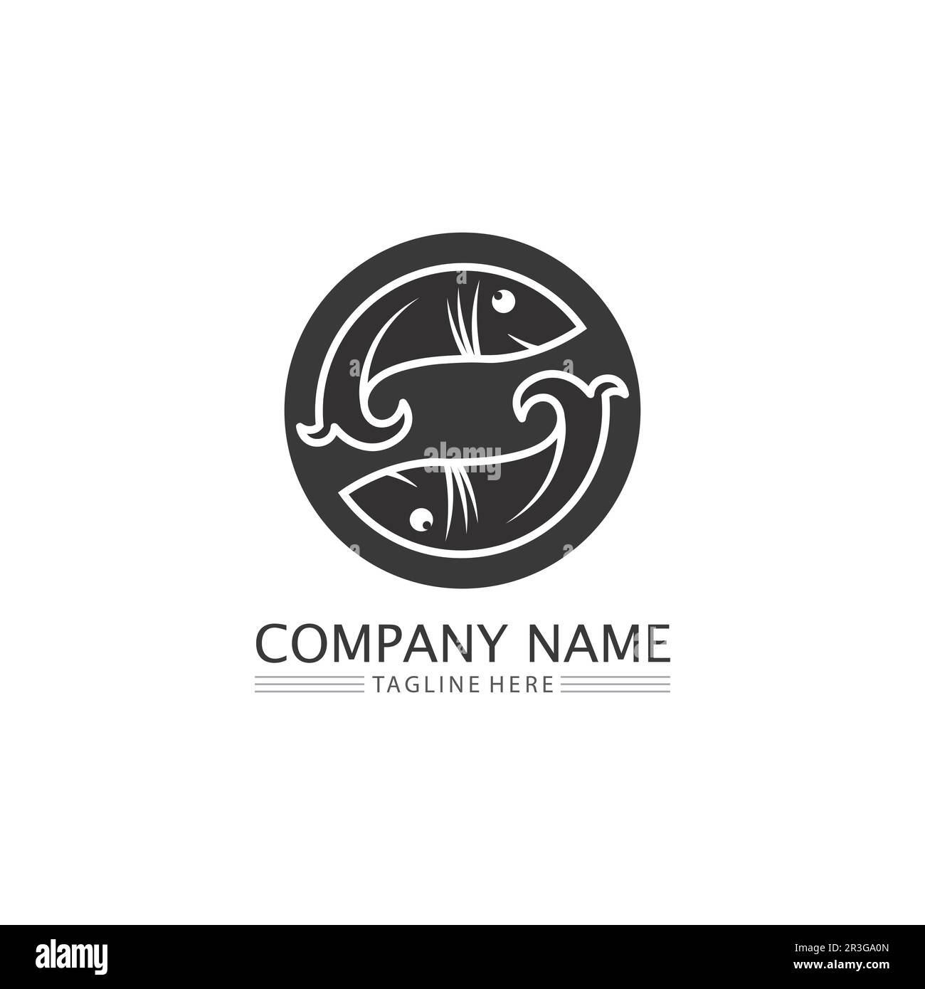 Fish logo and aquatic animal icon template Creative vector symbol Stock ...