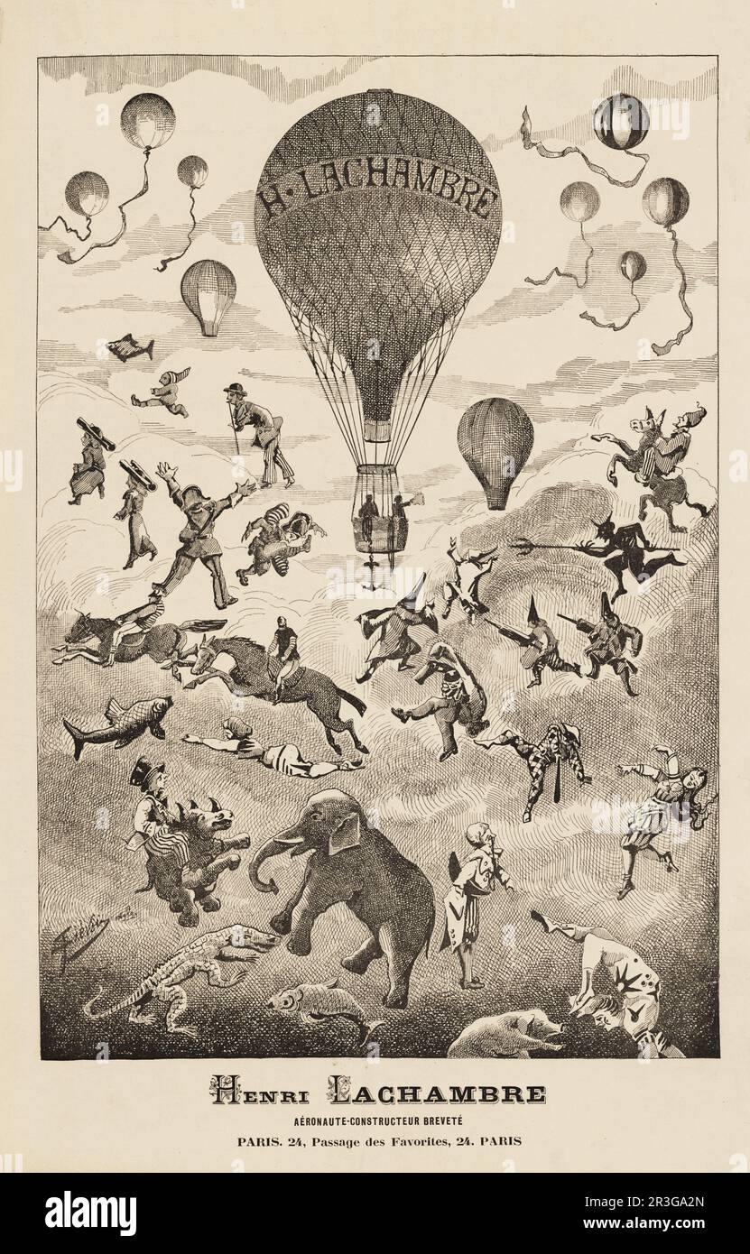 Vintage French advertisement for balloon manufacturer Henri Lachambre ...