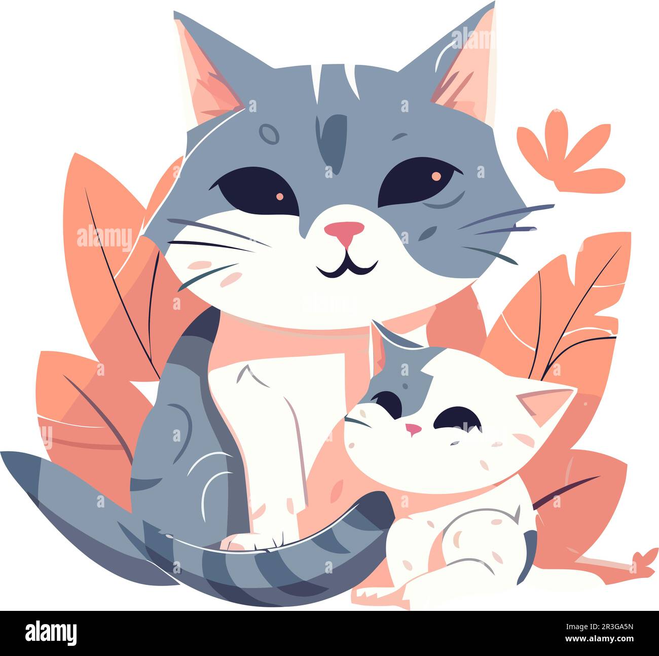 Cute kittens playing garden Stock Vector Images - Alamy