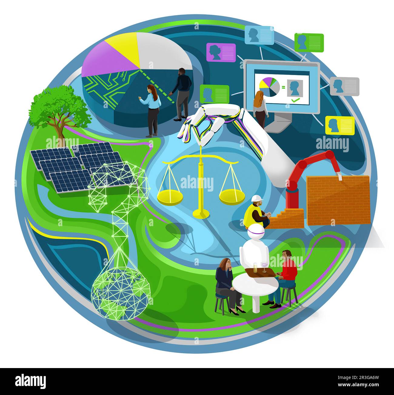 Future of work, conceptual illustration Stock Photo - Alamy