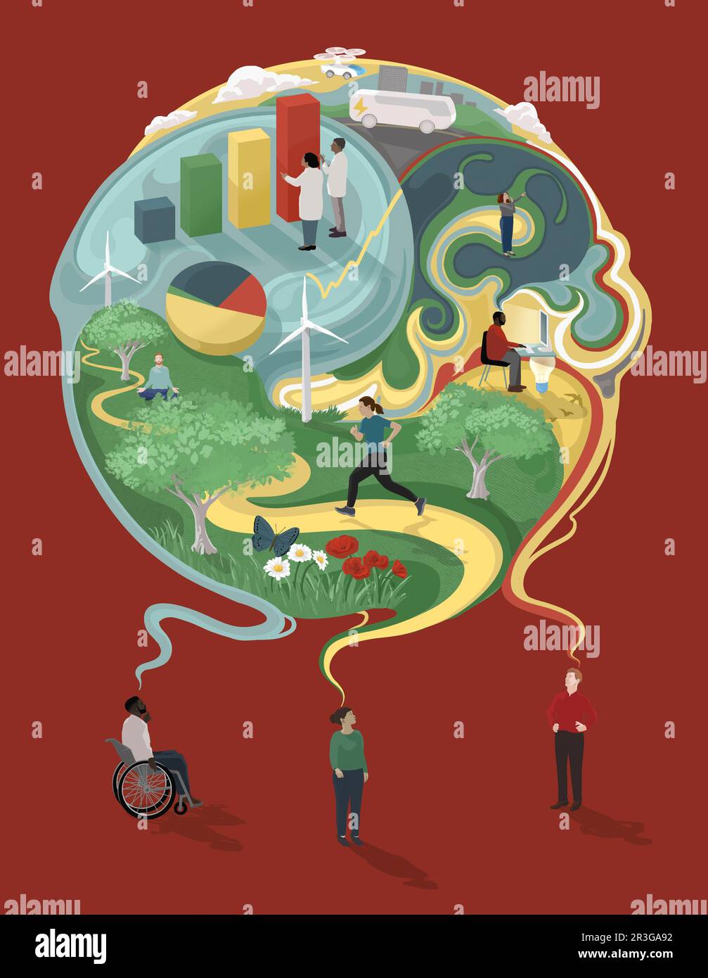 Future society thoughts, conceptual illustration Stock Photo - Alamy