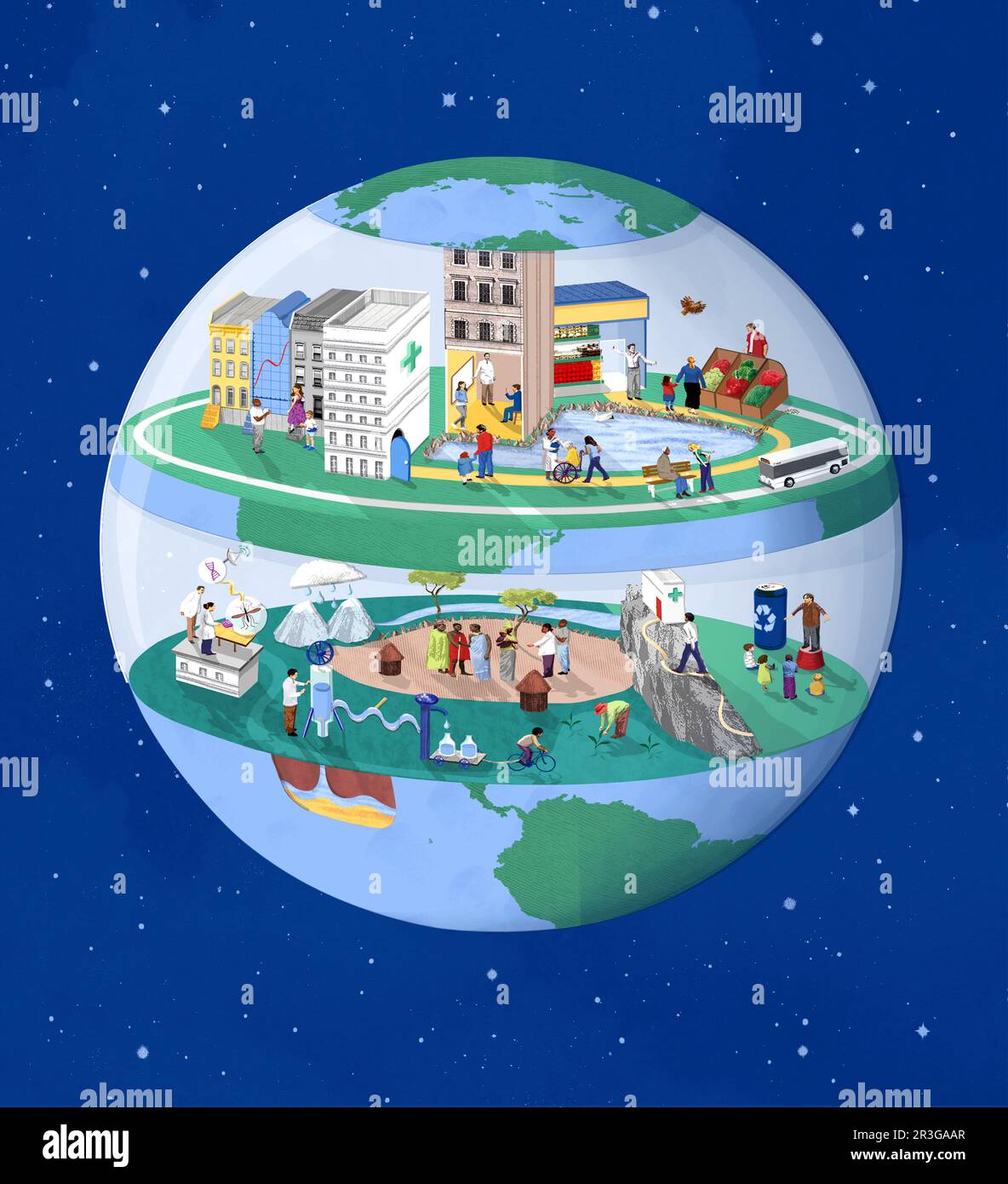 Global health, conceptual illustration Stock Photo - Alamy