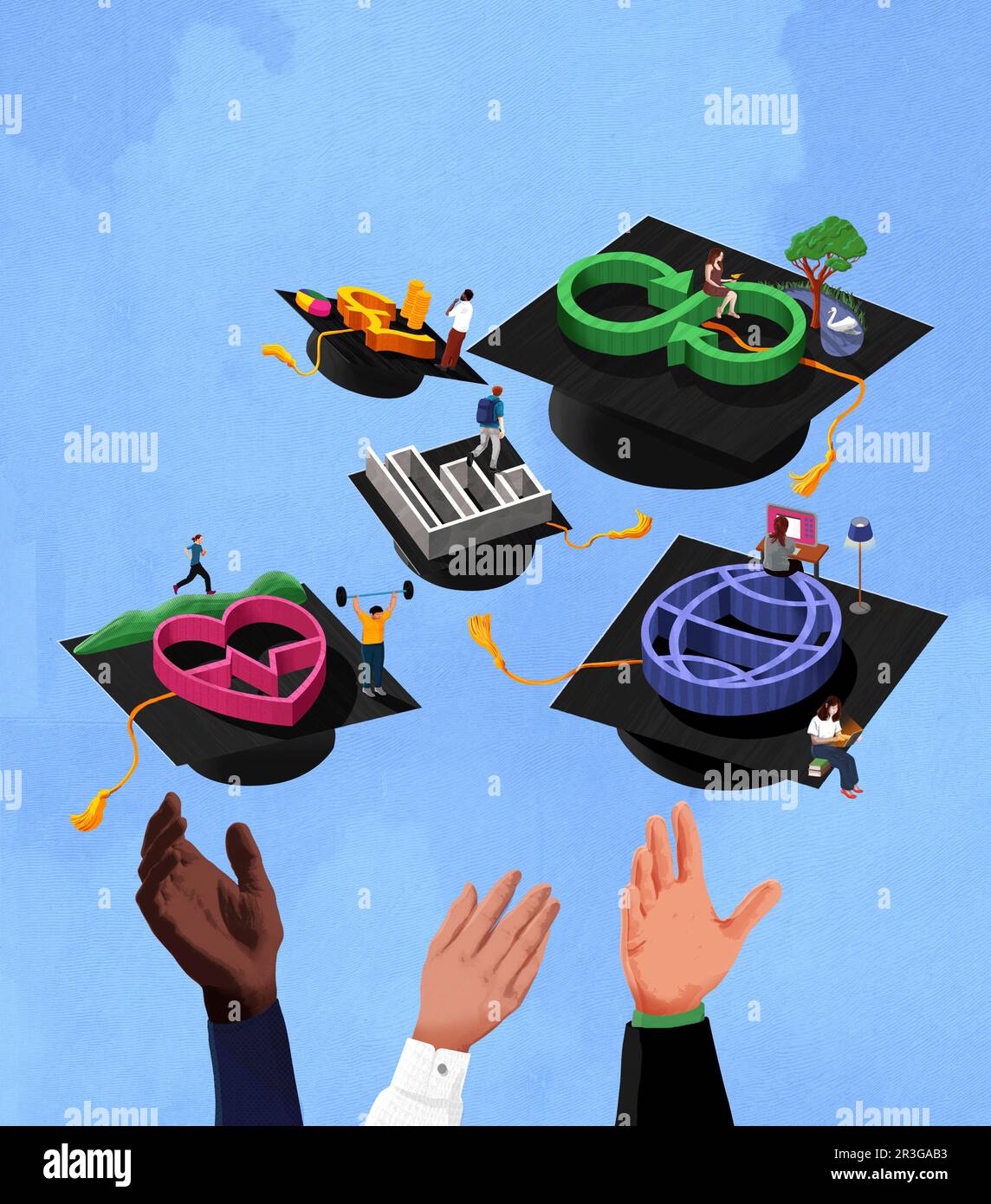 Graduating, conceptual illustration Stock Photo - Alamy