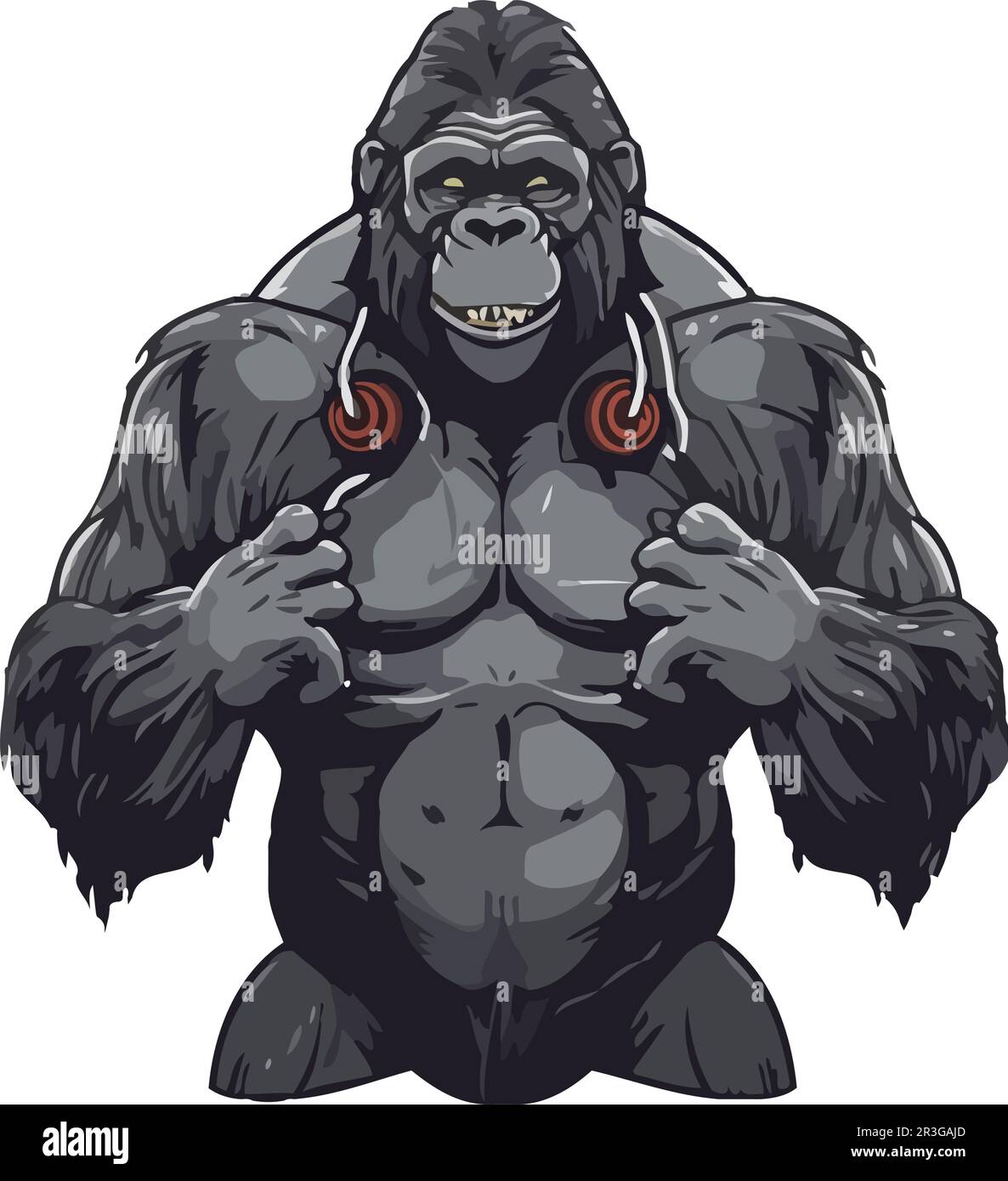 Smiling gorilla with headphones Stock Vector Image & Art - Alamy