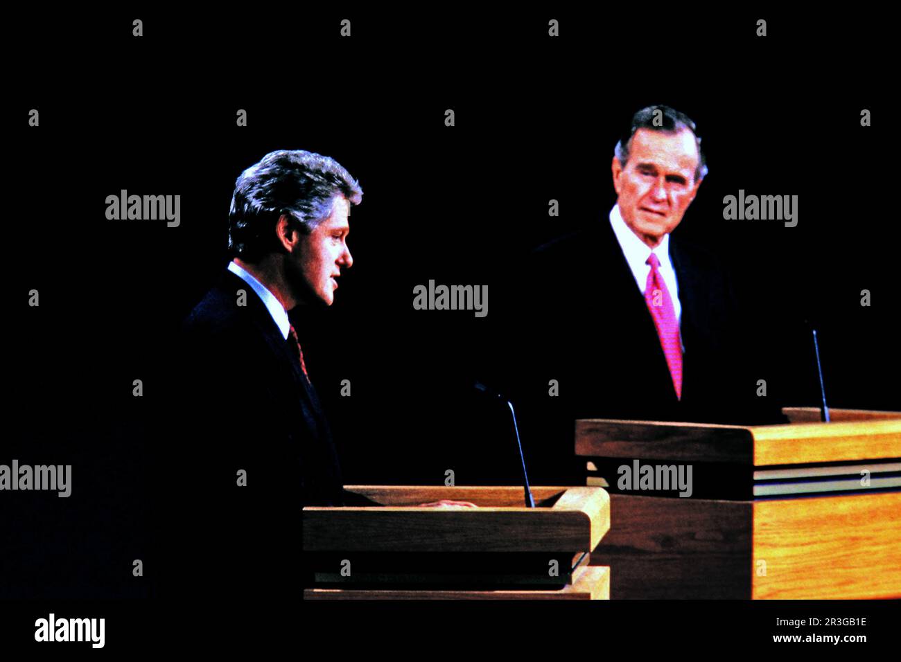The third Presidential debate. Bill Clinton, HW Bush and Ross Perot ...