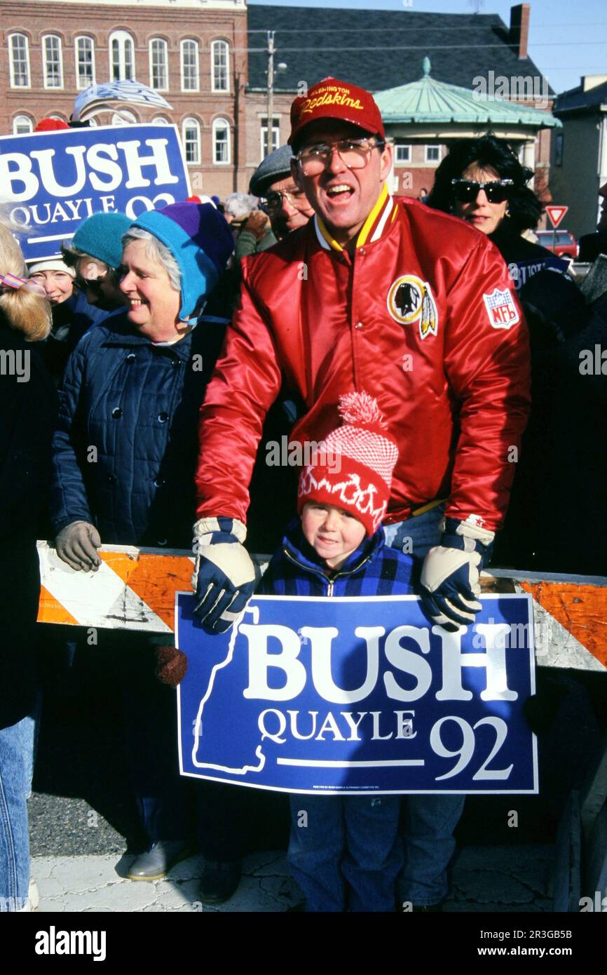 HW Bush fans outside of the Cableton Factory in Manchester NH ...